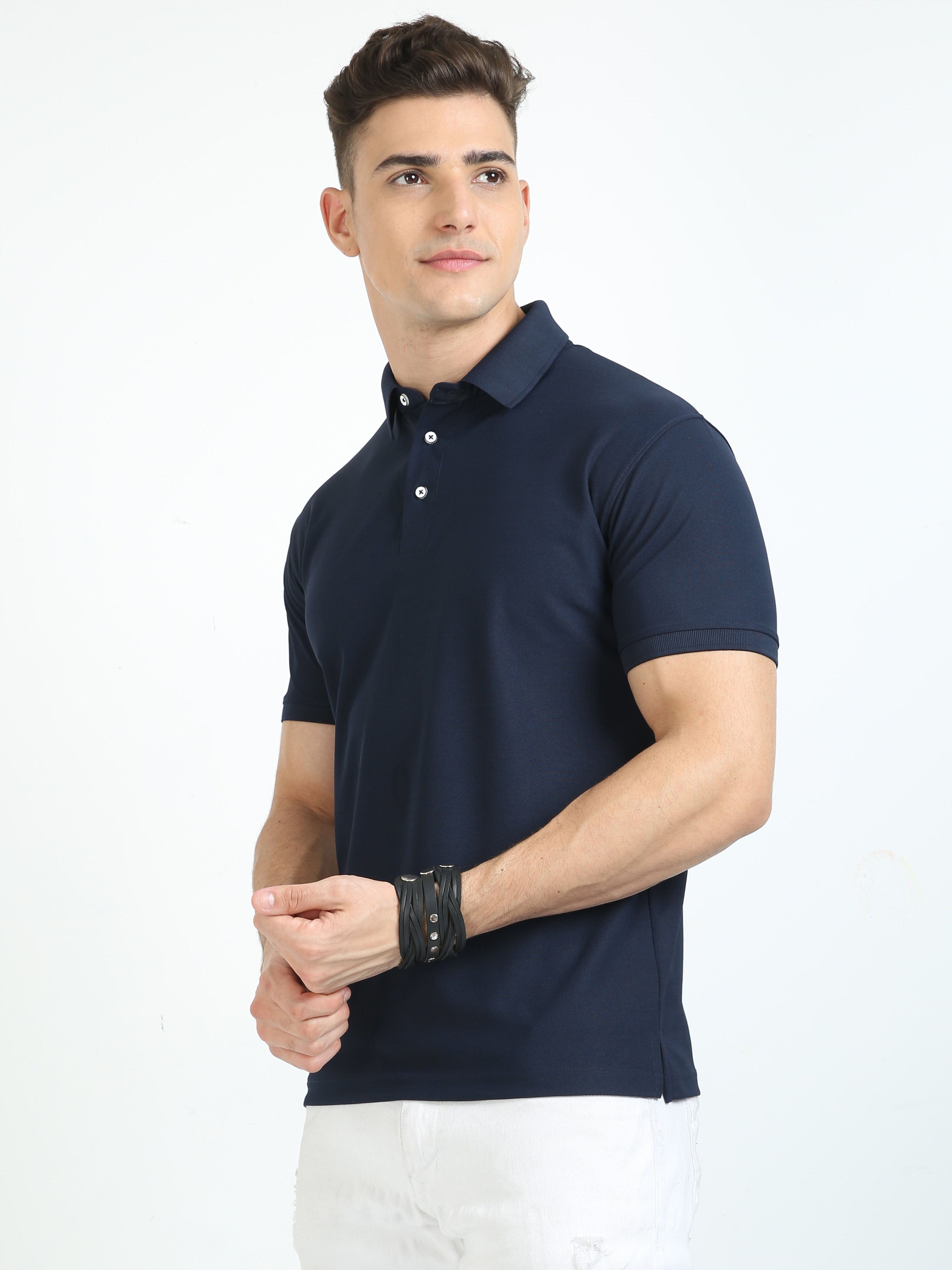 Buy Trendy Plus Size True Navy Men's Polo T-Shirt