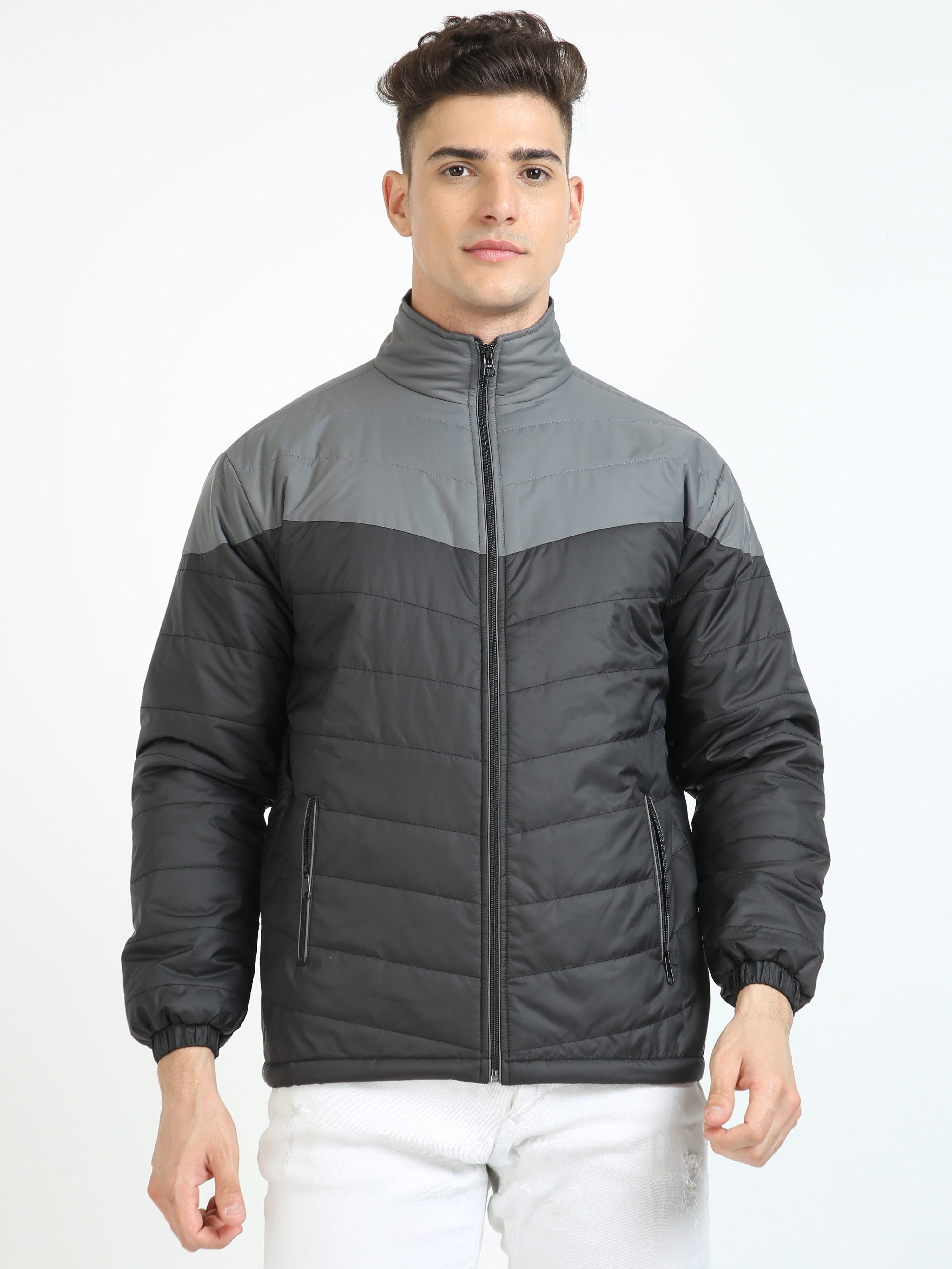 Buy Stytlish Grey Black bomer jacket for men Online