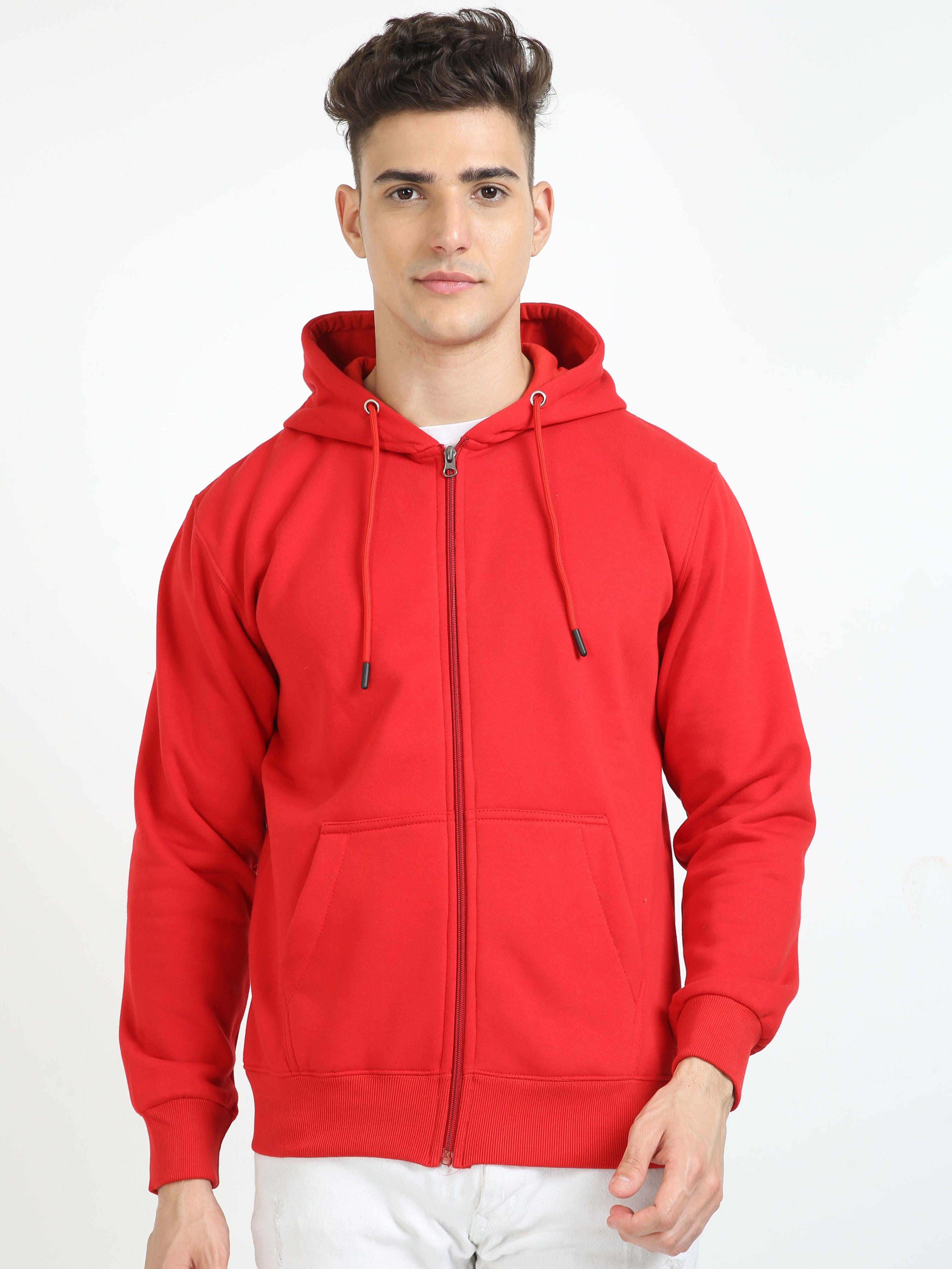 Shop Latest Red Zipper Hoodie at Online Finch