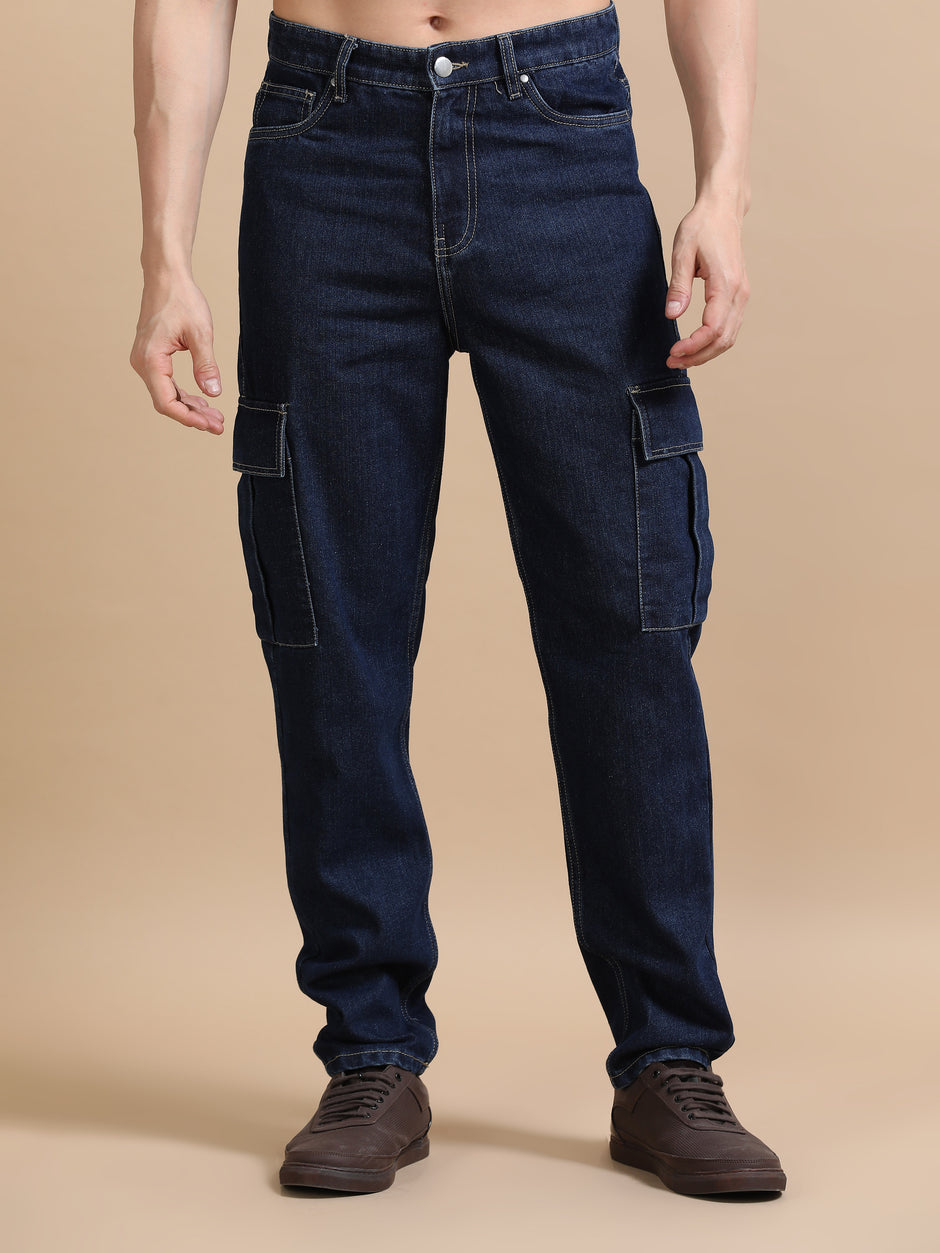 Buy Denim Plus Size Cargo Pants Men Online in India