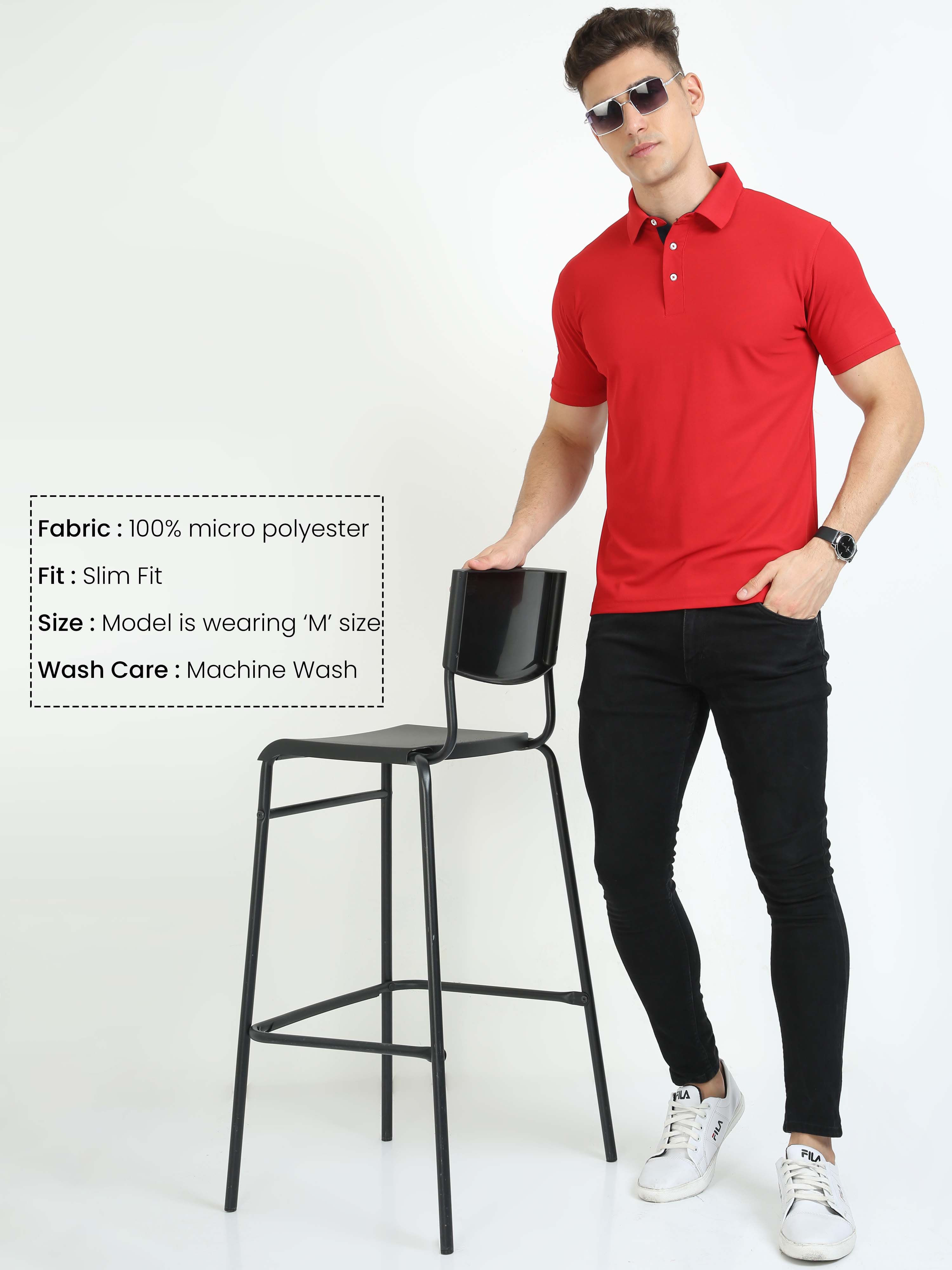 Buy Cool red colour t shirt for men Online in India